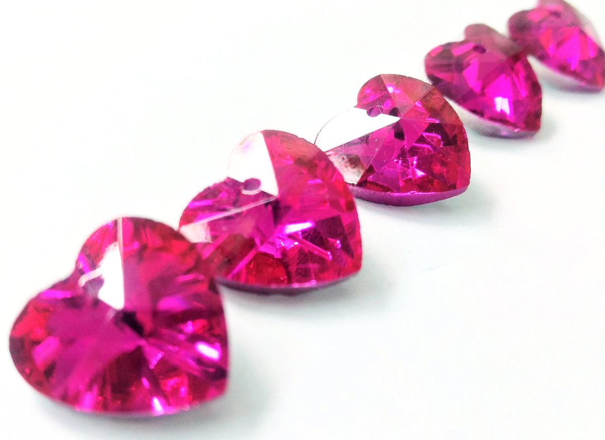 Metallic Fuchsia Pink Heart Chandelier Crystals 18mm Pack of 5 ...