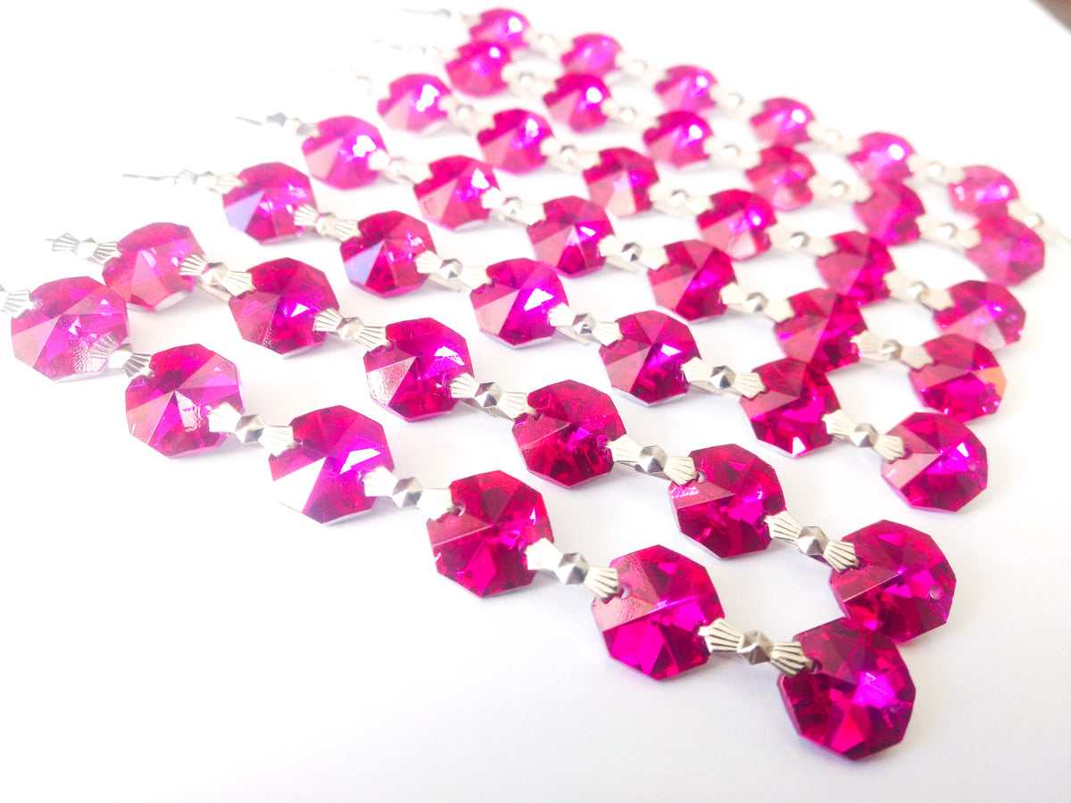 Metallic Fuchsia Pink Chandelier Crystal Garland Yard – ChandelierDesign