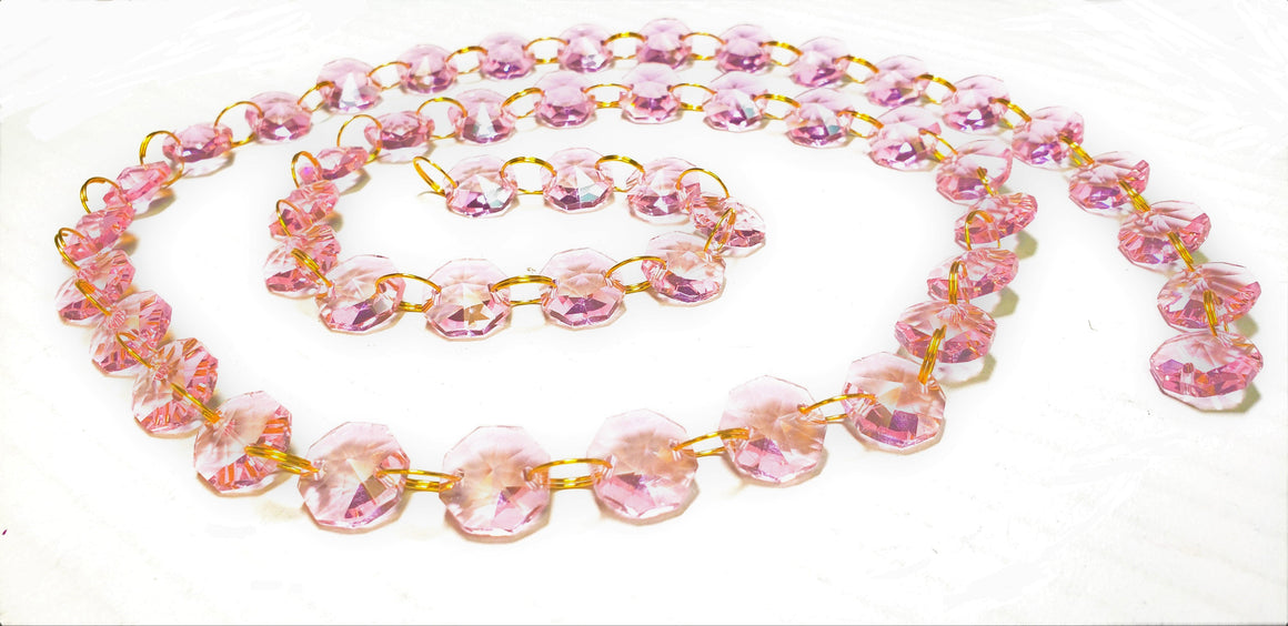Pink Meter Chandelier Crystals Garland, Ring Connectors – ChandelierDesign